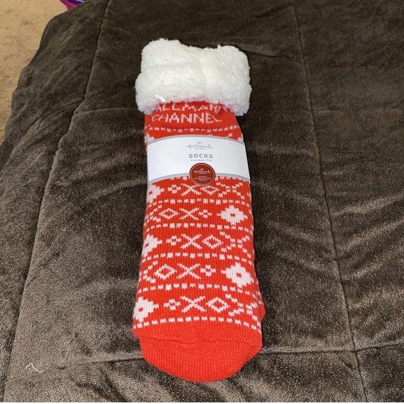 Hallmark | Accessories | Hallmark Channel Red White Grip Socks | Poshmark